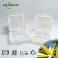 China Biodegradable Corn Starch Clamshell Takeaway Food Packaging for Restaurant To-Go for sale