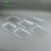 China PET Blister Frozen Food Tray Custom Size Rectangle Disposable Meat Fruit Vegetable Packaging for sale