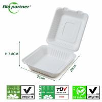 China Biopartner Custom Size Biodegradable Sugarcane Bagasse Food Container Pulp Burger Lunch Box for sale