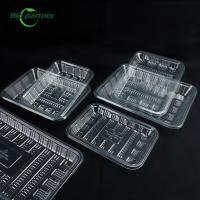China Custom Order PET Fresh Packaging Fruit Tray Supermarket Square Plastic Disposable Tray for sale