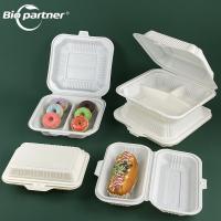 China AF16 20 Pack 7 Inch 3 Compartment Bento Plate Disposable Lunch Box Biodegradable for sale