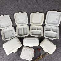 China AF16 20 Pack 7 Inch 3 Compartment Bento Plate Disposable Lunch Box Biodegradable for sale
