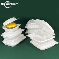 China Eco-Friendly White Clamshell Takeout Box 15.5x15.5x4cm Glossy MFPP Food Container for sale