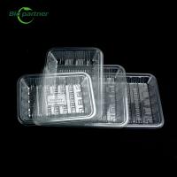 China Disposable PET Plastic Food Container Tray for Fruit Meat Frozen Food Custom Size for sale