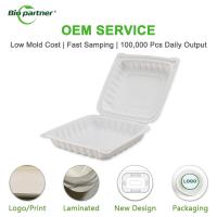China Eco-Friendly White Clamshell Takeout Box 15.5x15.5x4cm Glossy MFPP Food Container for sale