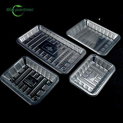 China Disposable PET Meat Tray Container for Supermarket Food Packaging Custom Size for sale