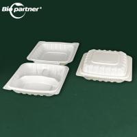 China Rectangle MFPP Hinge Clamshell Food Container 15.5x15.5x4cm Sturdy Vented Salad Packaging for sale