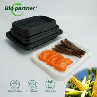 China Custom Cornstarch Plastic Fruit Vegetable Meat Frozen Food Tray Disposable Blister Packaging for sale