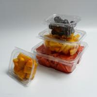 China Embossing PET Tamper Proof Plastic Hinged Container for Pre-cut Fruits and Vegetables for sale