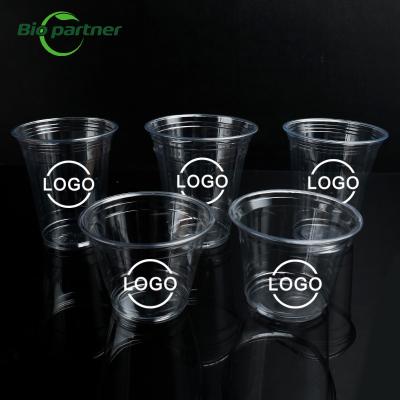 China Disposable PLA Iced Coffee PET Cup with Lid 10oz to 32oz Capacity for Takeaway for sale