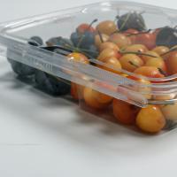 China Clear PET 24oz Hinged Food Container for Pre-cut Fruit Vegetable Punnet Packaging for sale
