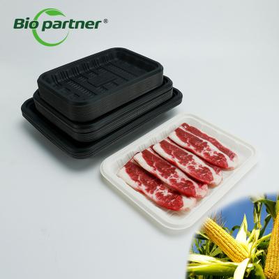China Customized Corn Starch Plastic Fresh Produce Packaging Tray 200g Capacity Disposable for sale