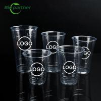 China Custom Logo Printed 14oz PLA Disposable Dessert Cocktail Cups for Party Iced Coffee for sale