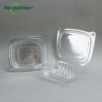 China Disposable Clear PET Hinged Cake Container Convenient for Take Out and Fruit Packaging for sale