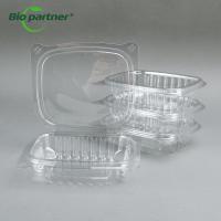 China Disposable Clear PET Hinged Cake Container Convenient for Take Out and Fruit Packaging for sale