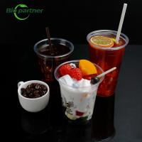 China 16 Oz Customized Logo Acceptable Plastic Pet Beverage Boba Cups with Customized Lid for sale