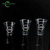 China 16oz Custom Logo PLA Plastic Pet Beverage Boba Cups with Lids Degradable 100000pcs MOQ for sale