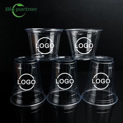 China PLA Iced Coffee Cups with Lids 10oz to 32oz Cold Party Cups for Juice for sale