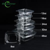 China Embossing Square Clamshell Food Boxes Clear Blister Box for Disposable Food Container for sale