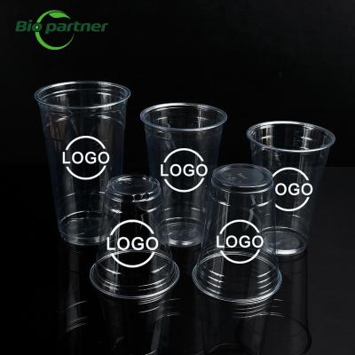 China 16oz Custom Printed Plastic Coffee Cup for Disposable Fruit Salad and Plastic Cups for sale