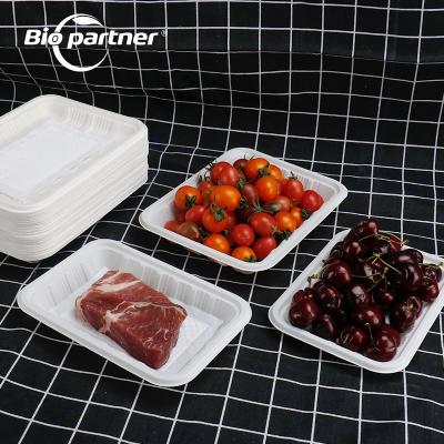China PP Plastic Biopartner Supermarket Chicken Blister Disposable Tray for Fresh Beef Meat 200g for sale