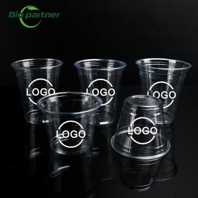 China Transparent PLA Smoothie Juice Parfait PET Cup 10oz to 32oz for Take Away for sale
