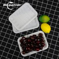 China Disposable Blister PP Corn Starch Food Tray for Fruit Meat Vegetable Packaging Custom Size for sale
