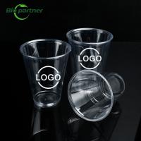 China Custom Printed PLA Clear PET Cup with Lids 10oz 32oz Disposable Coffee Festival Drink Cup for sale