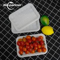 China Frozen Chicken Rectangle Meat Packaging Plastic Biodegradable Corn Starch Food Tray Disposable for sale