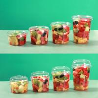 China Plastic Containers Cutting Slicer Cup Biopartner Pet Disposable Fruit Salad Packaging for sale