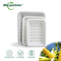 China Disposable PP Corn Starch Frozen Food Tray for Meat Seafood Vegetables Custom Size for sale