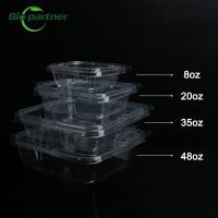 China Custom Order PET Clear High Hinged Square Plastic Blister Clamshell Box Food Containers for sale