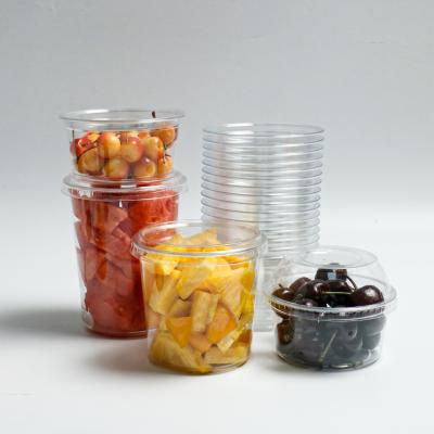 China Disposable Food Container With Lids Clear Plastic PET Pre cut Fruit Vegetable Packaging for sale