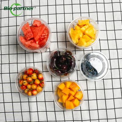 China 16oz Clear PET Plastic Disposable Yogurt Fruit Salad Cup with Lids 50000pcs MOQ for sale
