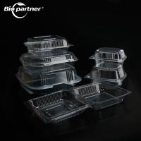 China Customized Color BOPS Plastic Fast Food Packaging Takeaway Clear Clamshell Container for sale
