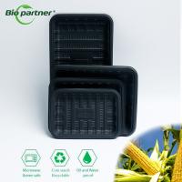 China Biodegradable Corn Starch Fruit Meat Frozen Food Packaging Tray Custom Size Rectangle for sale
