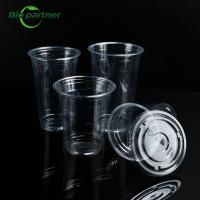 China PLA Compostable Plastic Dessert Cups 12oz with Dome Flat Lid for Home Restaurant Bar Hotel Wedding for sale