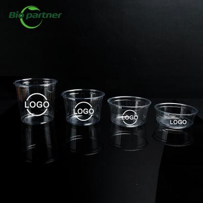 China PLA Compostable Disposable Cups 10oz 16oz 24oz for Cold Drinks Water Milk Beverage for sale