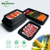 China Custom Cornstarch Black Blister Disposable Plastic Tray for Food Packaging 200ml for sale