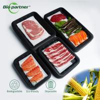 China Custom Cornstarch Black Blister Disposable Plastic Tray for Food Packaging 200ml for sale