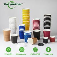 China Plastic Free Biodegradable Paper Takeout Cup with Lids 100000 MOQ Custom Size for sale