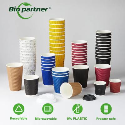 China Plastic Free Biodegradable Paper Takeout Cup with Lids 100000 MOQ Custom Size for sale