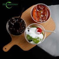 China Custom Logo PLA Frozen Yogurt Parfait Cups 10oz to 32oz with Flat Lids for sale