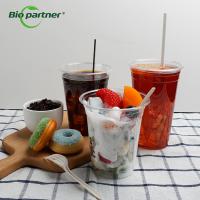 China Degradable PLA Cups Biopartner Disposable Milkshake Yogurt Boba Bubble Tea Plastic Cup for sale