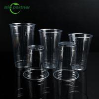 China Custom Logo PLA Clear Milk Tea Cups 10oz to 32oz Disposable To Go Plastic Cup With Lid for sale