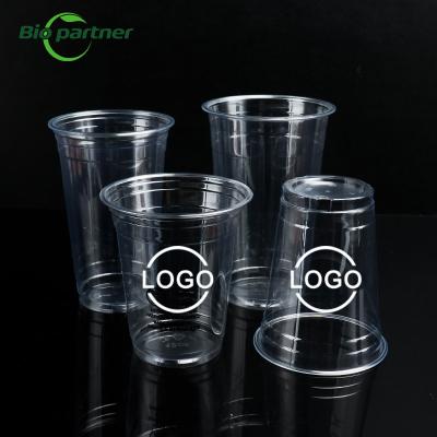 China Customized Biodegradable PLA Cold Drinking Parfait Cup 10oz to 32oz with Lid for sale
