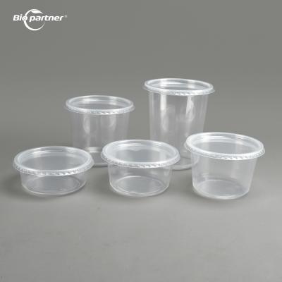 China Customized Color Disposable Deli Container PP PET PLA Dessert Cups Fresh Fruit Salad for sale