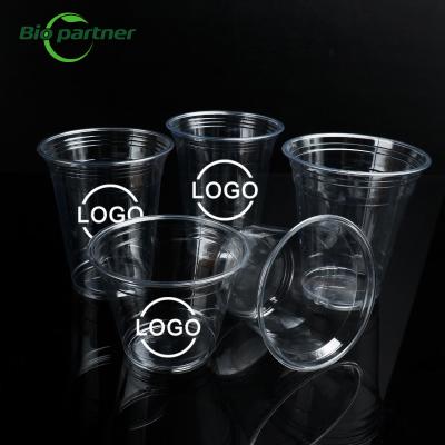 China Eco-friendly PLA Cup 12oz 16oz 20oz 24oz for Cold Coffee Boba Tea Takeaway for sale