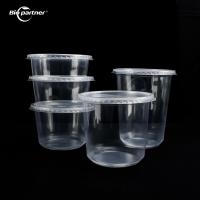 China 24oz PET Plastic Disposable Food Tub Soup Cup Noodle Bowl Deli Container with Lid for sale