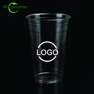 China Transparent PLA Disposable Boba Cup 10oz to 32oz for Coffee Water Milk Beverages for sale